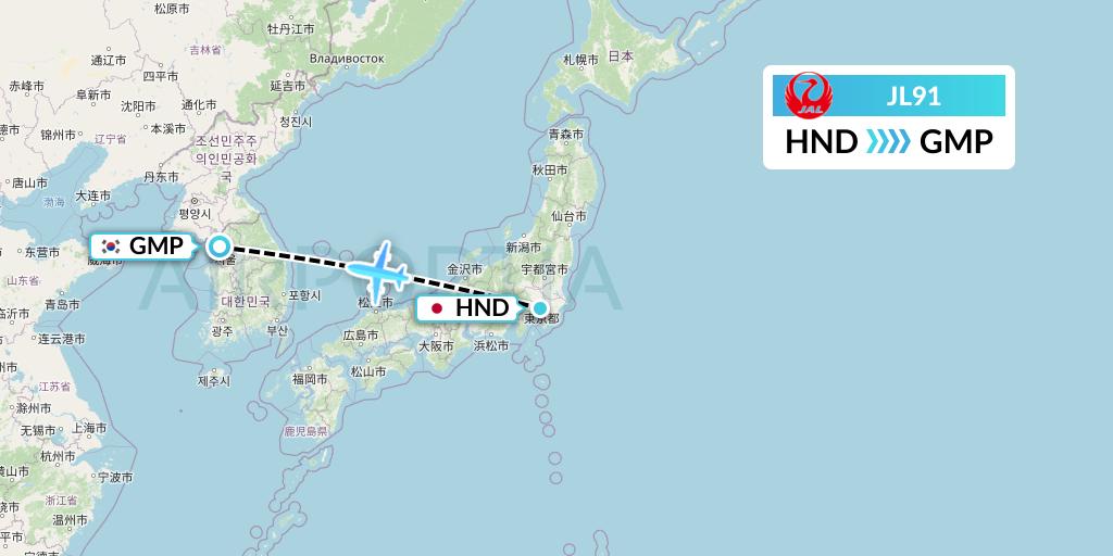 JL91 Flight Status Japan Airlines: Tokyo to Seoul (JAL91)