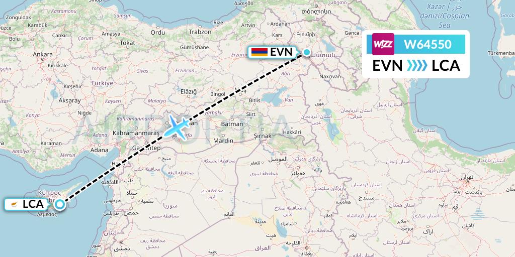 W64550 Flight Status Wizz Air: Yerevan to Larnaca (WZZ4550)