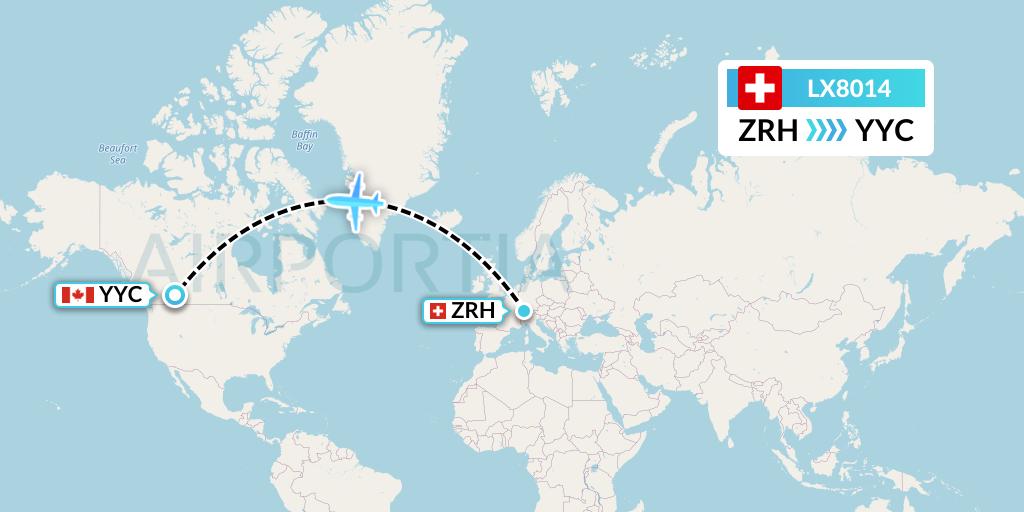 LX8014 Flight Status Swiss: Zurich to Calgary (SWR8014)