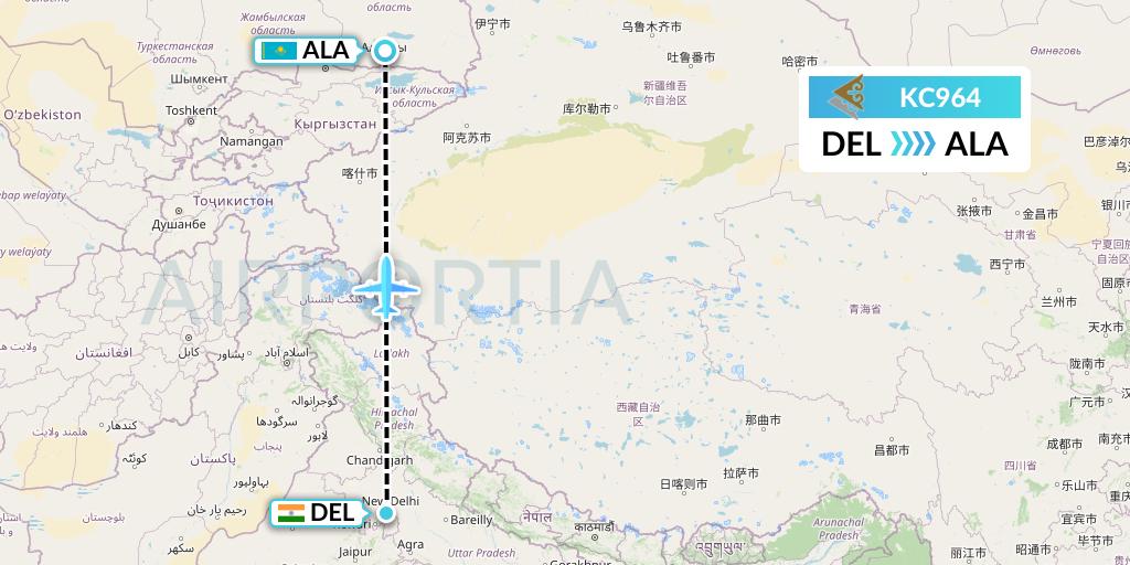 KC964 Flight Status Air Astana: Delhi to Almaty (KZR964)