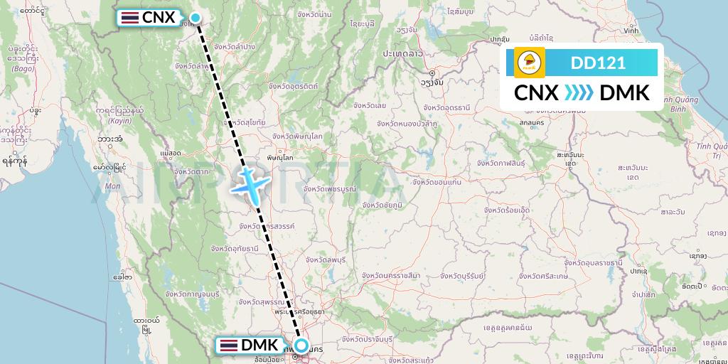 DD121 Flight Status Nok Air: Chiang Mai to Bangkok (NOK121)