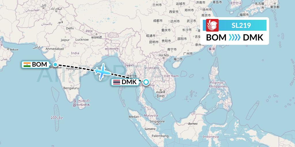 SL219 Flight Status Thai Lion Air: Mumbai to Bangkok (TLM219)