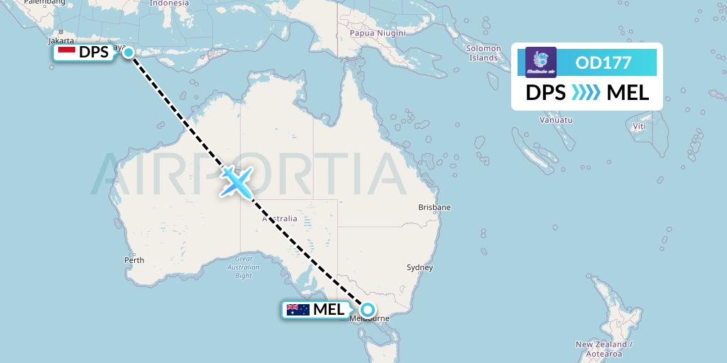 OD177 Flight Status Batik Air Malaysia: Denpasar to Melbourne (MXD177)