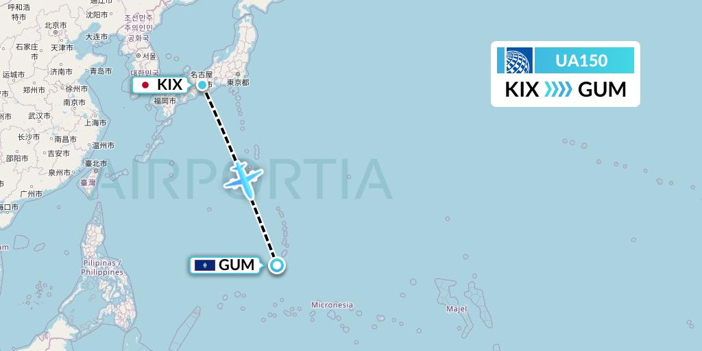 UA150 Flight Status United Airlines: Osaka to Guam (UAL150)