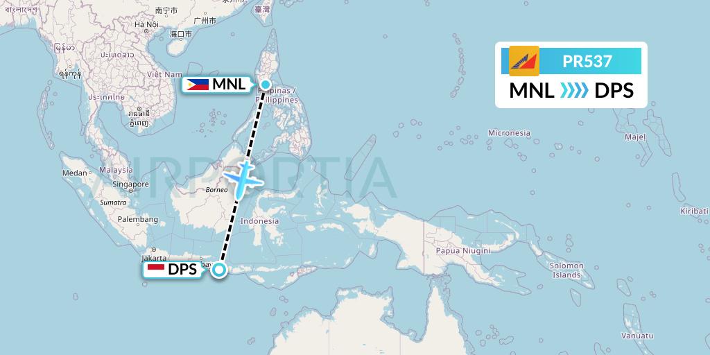 PR537 Flight Status Philippine Airlines: Manila to Denpasar (PAL537)