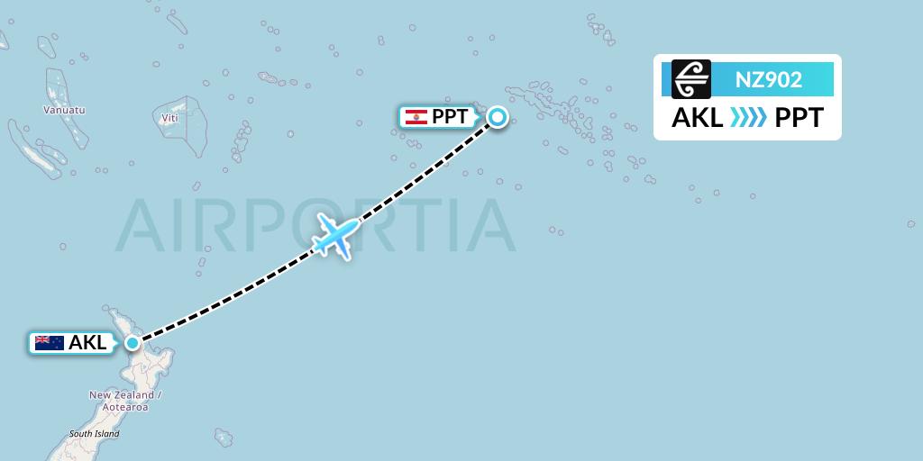 NZ902 Flight Status Air New Zealand: Auckland to Papeete (ANZ902)