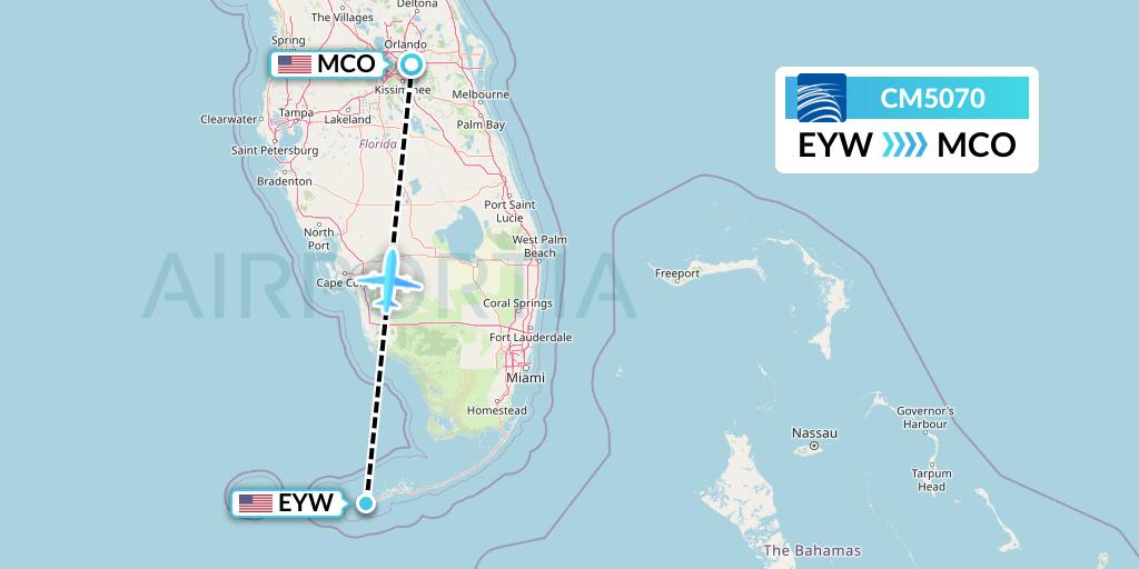 CM5070 Flight Status Copa Airlines: Key West to Orlando (CMP5070)