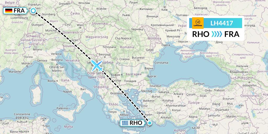 LH4417 Flight Status Lufthansa: Rhodes to Frankfurt (DLH4417)