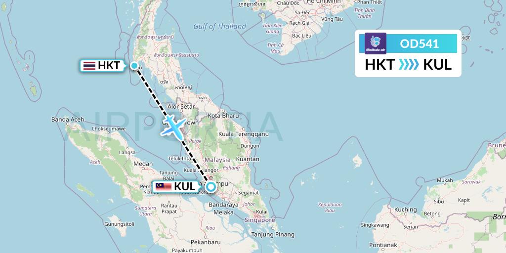 OD541 Flight Status Batik Air Malaysia: Phuket to Kuala Lumpur (MXD541)