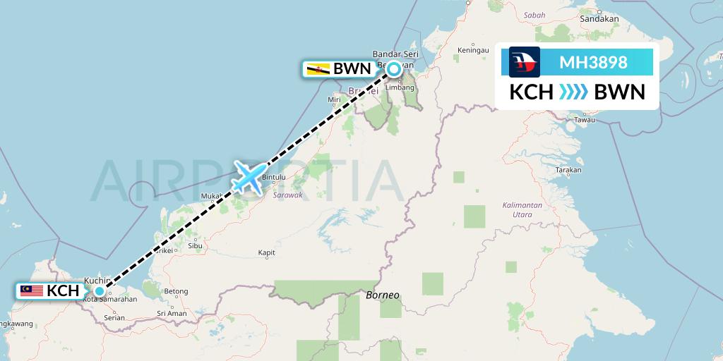 MH3898 Flight Status Malaysia Airlines: Kuching to Brunei (MAS3898)