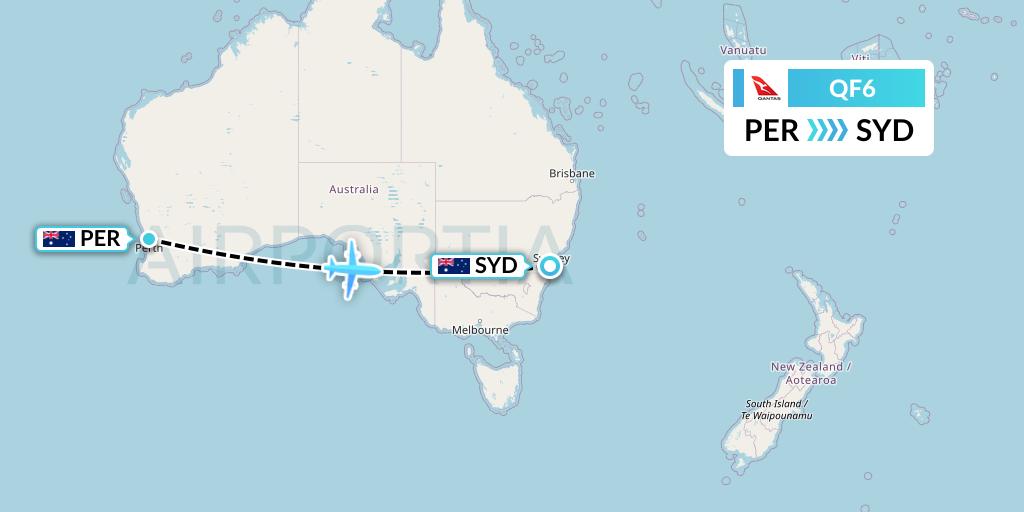 QF6 Flight Status Qantas: Perth to Sydney (QFA6)