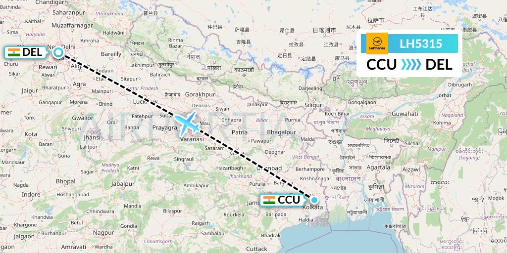 LH5315 Flight Status Lufthansa: Kolkata to Delhi (DLH5315)