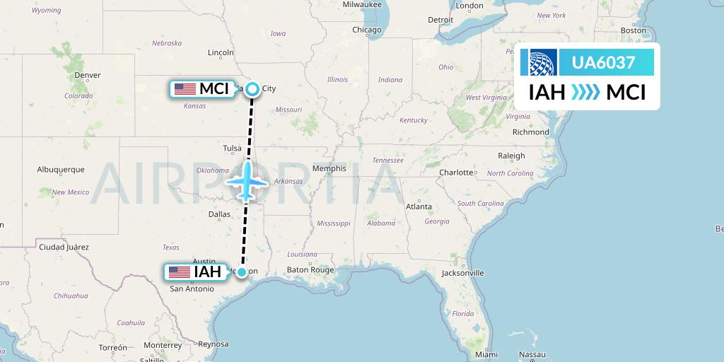 UA6037 Flight Status United Airlines: Houston to Kansas City (UAL6037)
