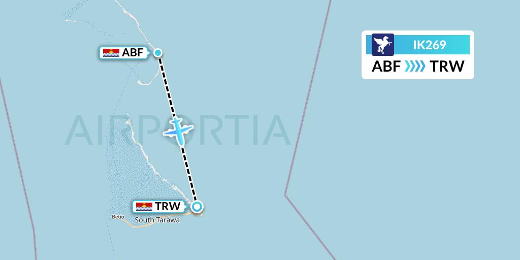 IK269 Flight Status Air Kiribati: Abaiang to Tarawa (AKL269)