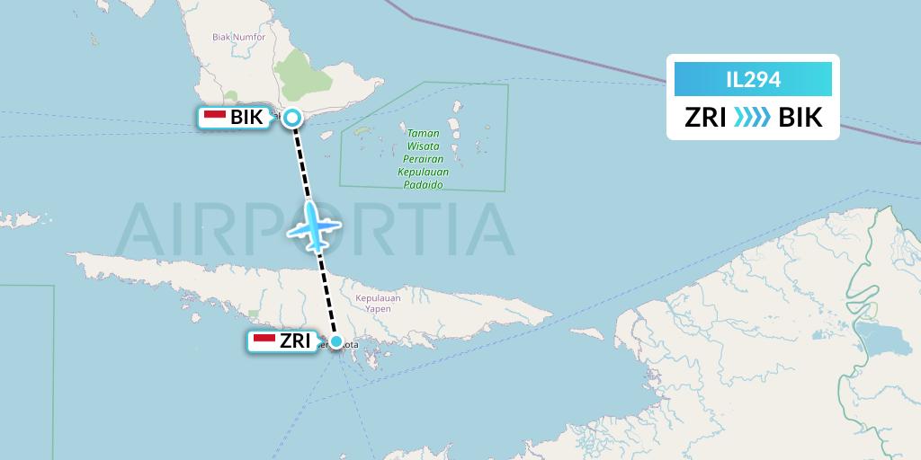 IL294 Flight Status Trigana Air Service: Serui-Japen Island to Biak ...