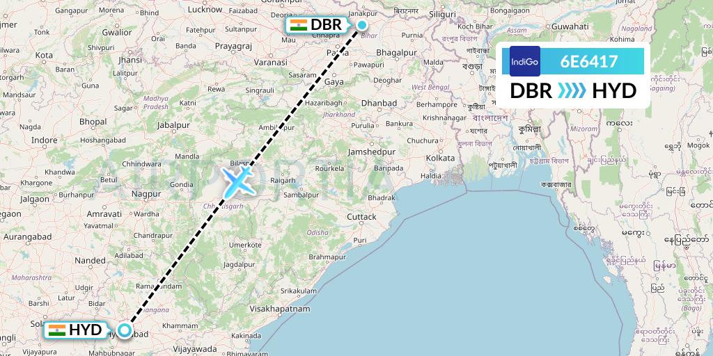 6E6417 Flight Status IndiGo Airlines: Darbhanga to Hyderabad (IGO6417)
