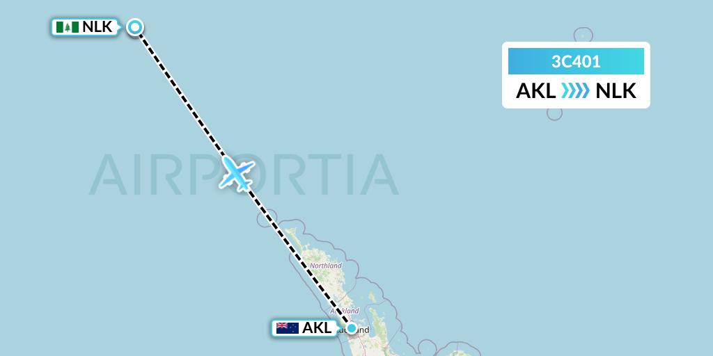 3C401 Flight Status Air Chathams: Auckland to Norfolk Island (CVA401)