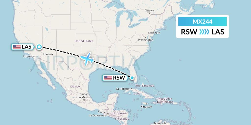 MX244 Flight Status Breeze Airways: Fort Myers to Las Vegas (MXY244)