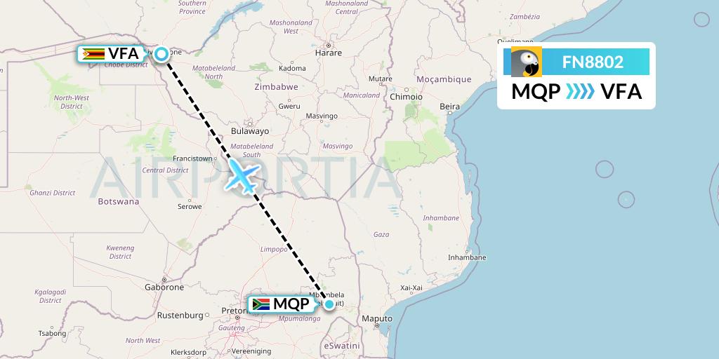 FN8802 Flight Status Fastjet: Nelspruit to Victoria Falls (FTZ8802)