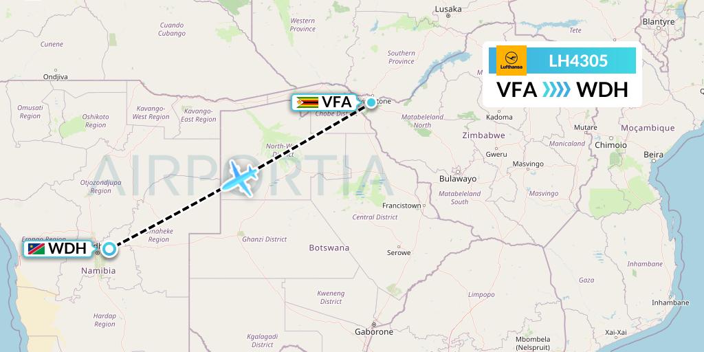 LH4305 Flight Status Lufthansa: Victoria Falls to Windhoek (DLH4305)