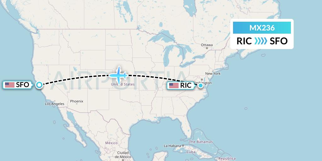 MX236 Flight Status Breeze Airways: Richmond to San Francisco (MXY236)