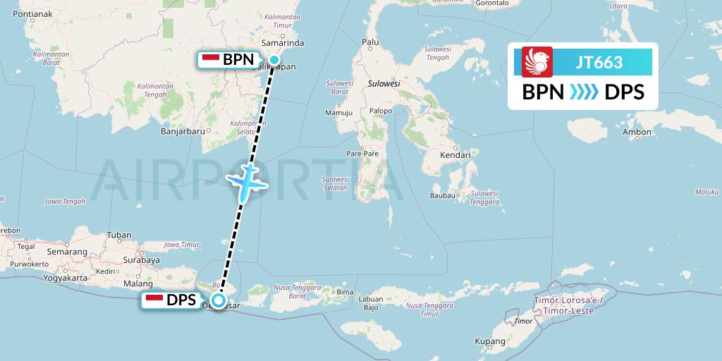 JT663 Flight Status Lion Airlines: Balikpapan to Denpasar (LNI663)