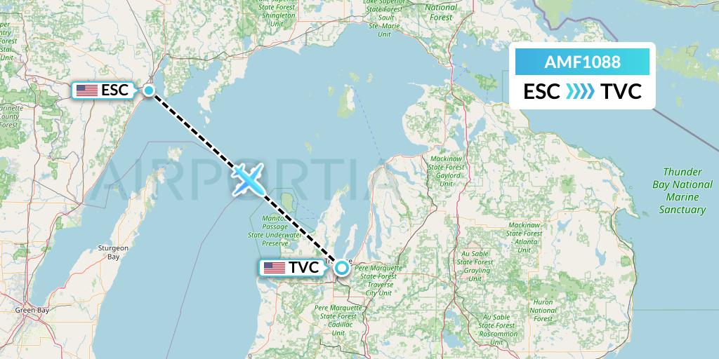 AMF1088 Flight Status Ameriflight: Escanaba to Traverse City