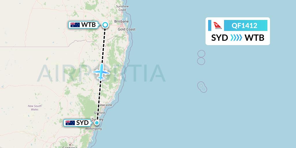 QF1412 Flight Status Qantas: Sydney to Toowoomba (QFA1412)