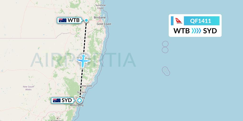 QF1411 Flight Status Qantas: Toowoomba to Sydney (QFA1411)