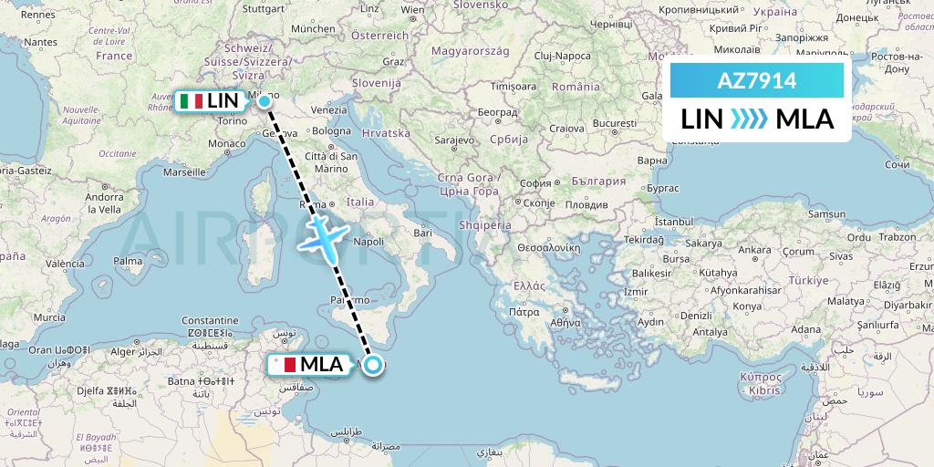 AZ7914 Flight Status ITA Airways: Milan to Malta (ITY7914)
