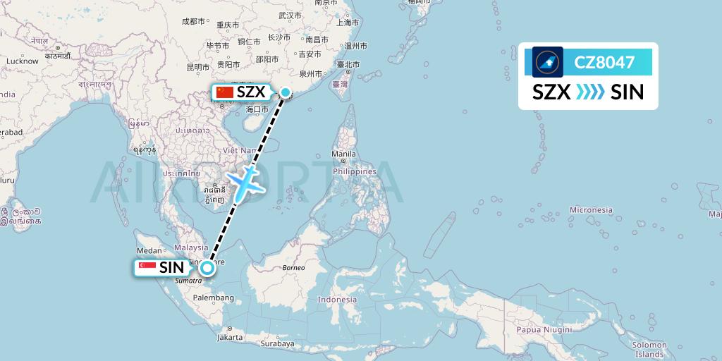 CZ8047 Flight Status China Southern Airlines: Shenzhen to Singapore ...