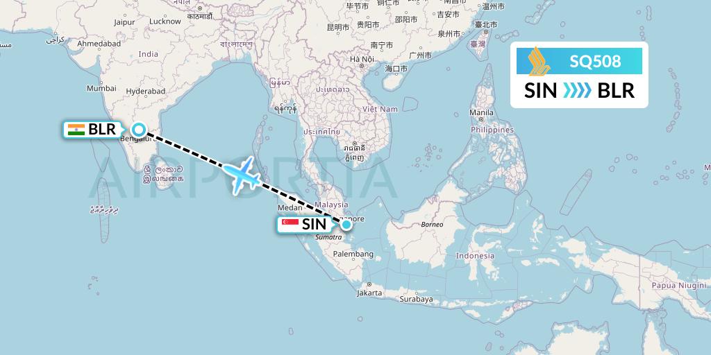 SQ508 Flight Status Singapore Airlines: Singapore to Bangalore (SIA508)