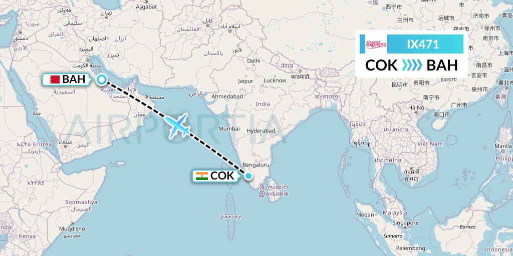 IX471 Flight Status Air India Express: Cochin to Bahrain (AXB471)