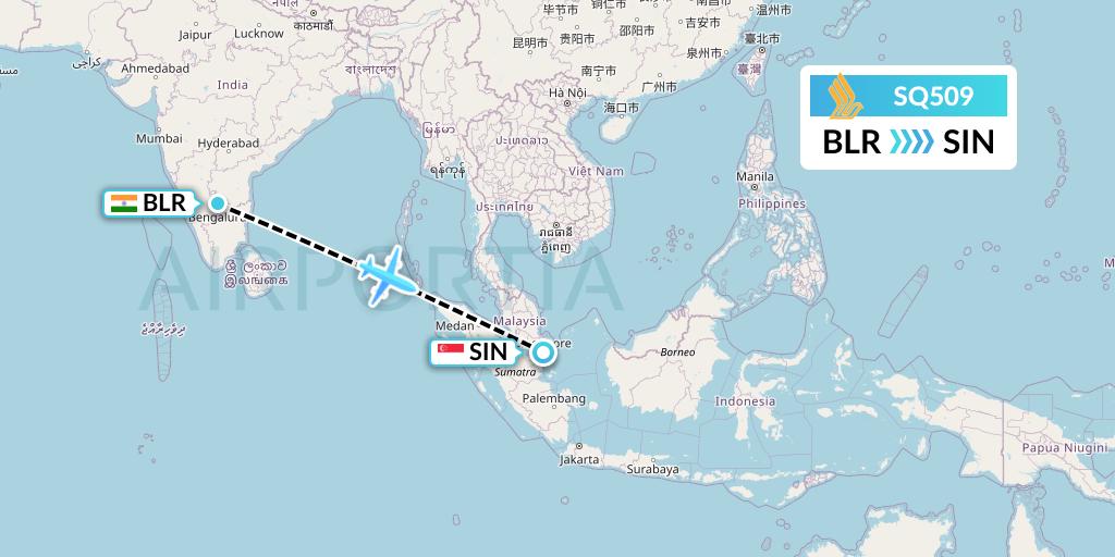 SQ509 Flight Status Singapore Airlines: Bangalore to Singapore (SIA509)