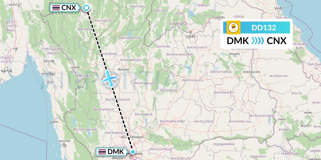DD132 Flight Status Nok Air: Bangkok to Chiang Mai (NOK132)