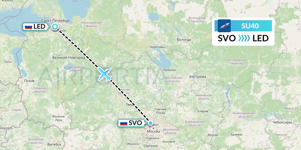 SU40 Flight Status Aeroflot: Moscow to St. Petersburg (AFL40)