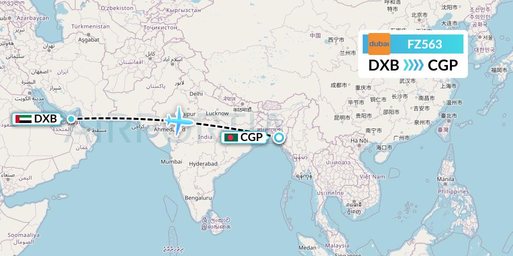 FZ563 Flight Status FlyDubai: Dubai to Chittagong (FDB563)