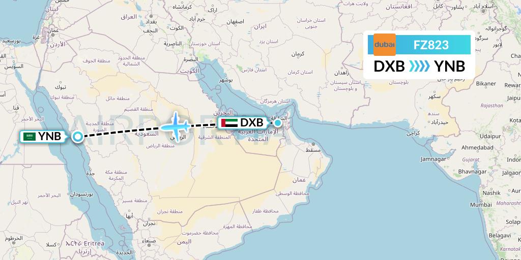 FZ823 Flight Status FlyDubai: Dubai to Yanbu (FDB823)