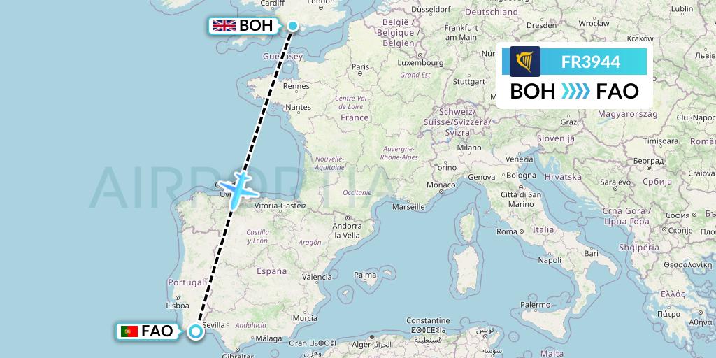 FR3944 Flight Status Ryanair: Bournemouth to Faro (RYR3944)
