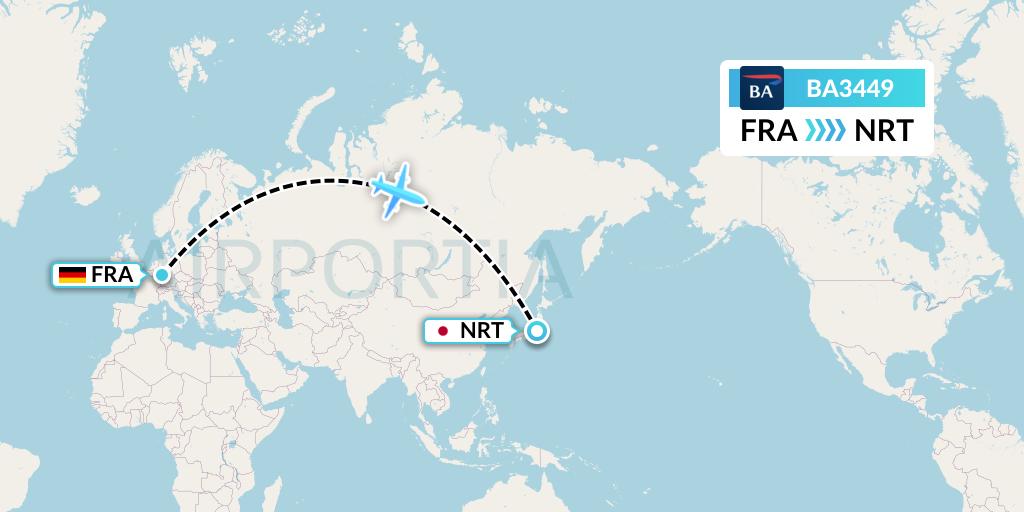 BA3449 Flight Status British Airways: Frankfurt to Tokyo (BAW3449)