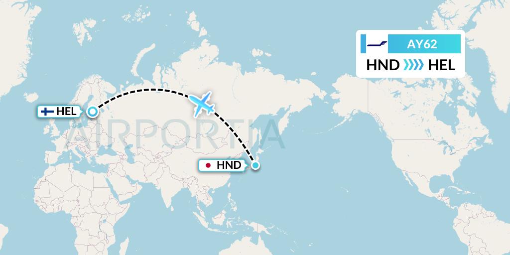 AY62 Flight Status Finnair: Tokyo to Helsinki (FIN62)