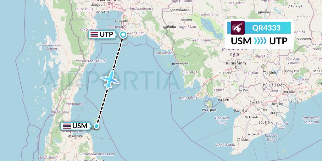 QR4333 Flight Status Qatar Airways: Koh Samui to Rayong (QTR4333)