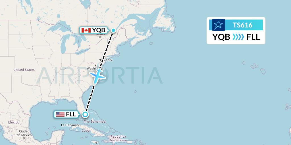 TS616 Flight Status Air Transat: Quebec to Fort Lauderdale (TSC616)