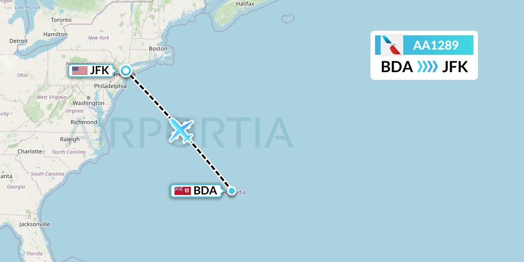 AA1289 Flight Status American Airlines: Bermuda to New York (AAL1289)