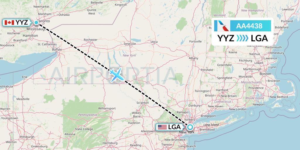 AA4438 Flight Status American Airlines: Toronto to New York (AAL4438)