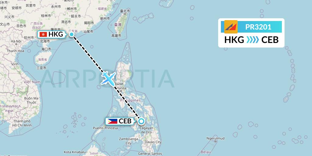 PR3201 Flight Status Philippine Airlines: Hong Kong to Cebu (PAL3201)