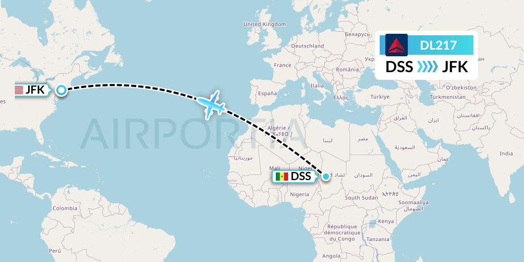 DL217 Flight Status Delta Air Lines: Dakar to New York (DAL217)
