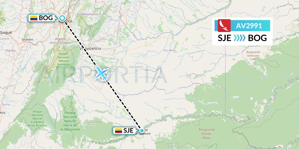 AV2991 Flight Status Avianca: San Jose Del Guaviare to Bogota (AVA2991)