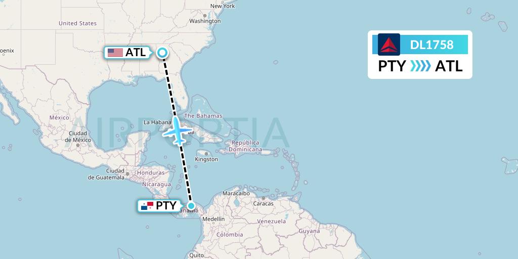 DL1758 Flight Status Delta Air Lines: Panama City to Atlanta (DAL1758)