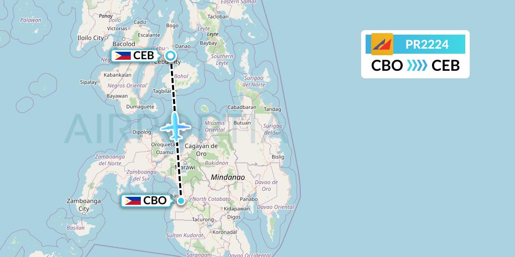 PR2224 Flight Status Philippine Airlines: Cotabato to Cebu (PAL2224)